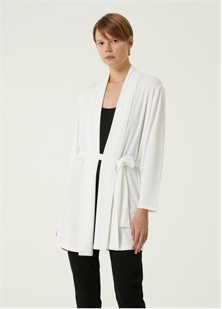 Beymen Club Kadın Beyaz Şal Yaka Kuşaklı Krep Jersey Hırka S Beymen Club Kadın Beyaz Şal Yaka Kuşaklı Krep Jersey Hırka S
