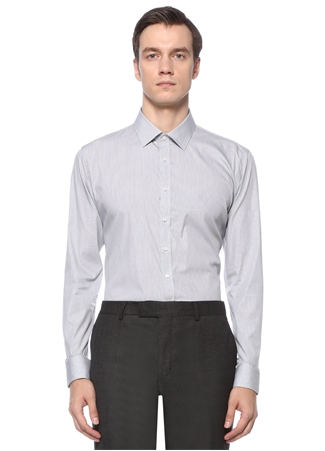 Beymen Collection Erkek Slim Fit Siyah Modern Yaka Pötikareli Gömlek 40 EU Beymen Collection Erkek Slim Fit Siyah Modern Yaka Pötikareli Gömlek 40 EU