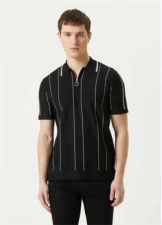 Academia Erkek Siyah Polo Yaka Çizgili Kısa Kollu Triko XS EU Academia Erkek Siyah Polo Yaka Çizgili Kısa Kollu Triko XS EU