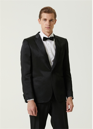 Palzileri Lab Erkek Siyah Kelebek Yaka Mikro Desenli Ceket 50 IT Palzileri Lab Erkek Siyah Kelebek Yaka Mikro Desenli Ceket 50 IT