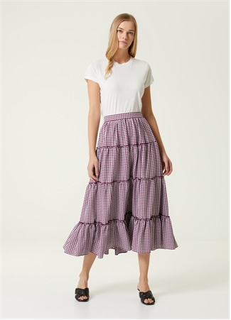 Beymen Collection Kadın Mor Pötikareli Midi Etek 34 Beymen Collection Kadın Mor Pötikareli Midi Etek 34