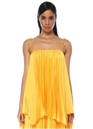 Significant Other Kadın Eden Sarı Pilili Asimetrik Saten Bluz Turuncu 6 US Significant Other Kadın Eden Sarı Pilili Asimetrik Saten Bluz Turuncu 6 US