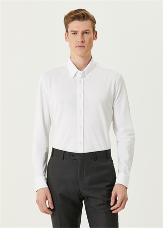 Beymen Collection Erkek Slim Fit Beyaz Düğmeli Yaka Jersey Gömlek 38 Eu Beymen Collection Erkek Slim Fit Beyaz Düğmeli Yaka Jersey Gömlek 38 Eu