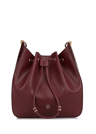 Beymen Kadın Bordo Ağzı Büzgülü Logolu Omuz Çantası EU Beymen Kadın Bordo Ağzı Büzgülü Logolu Omuz Çantası EU