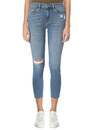 Frame Denim Kadın Le Skinny De Jeanne Crop Jean Pantolon Mavi 24 US