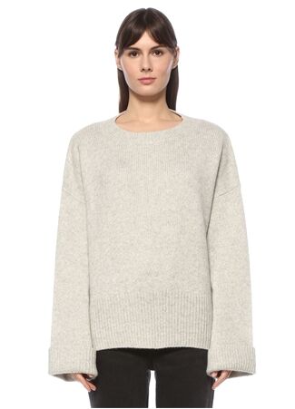 Arch4 Kadın Gri Bisiklet Yaka Kaşmir Kazak EU