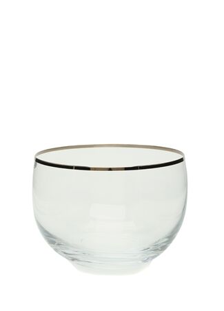 Luxuria Silver Kenarlı Cam Salata Kasesi Gri