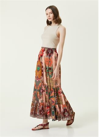 Etro Kadın Şal Desenli Maksi Etek 40 IT Etro Kadın Şal Desenli Maksi Etek 40 IT