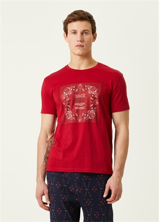Etro Erkek Kırmızı Etnik Desenli T-shirt S EU Etro Erkek Kırmızı Etnik Desenli T-shirt S EU