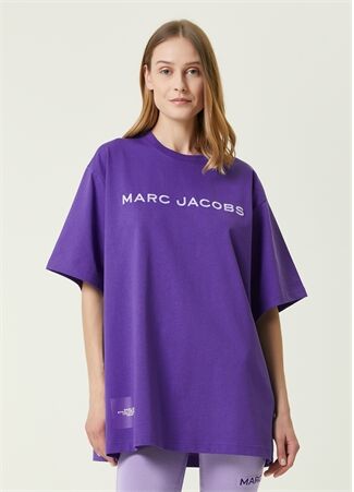 Marc Jacobs (The) Kadın Mor Logolu Oversize T-shirt EU