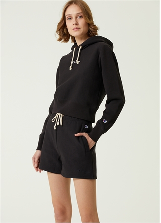 Champion Kadın Siyah Kapüşonlu Sweatshirt XS EU Champion Kadın Siyah Kapüşonlu Sweatshirt XS EU