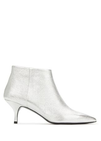 Beymen Club Kadın Gümüş Rengi Deri Bot Gri 36