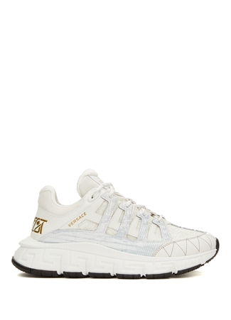 Versace Kadın Beyaz Desenli Logolu Deri Sneaker 36 EU Versace Kadın Beyaz Desenli Logolu Deri Sneaker 36 EU