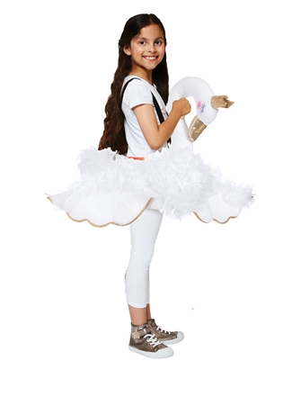 Amscan Kız Çocuk Kuğu Formlu Taşınabilir Kostümü Beyaz EU