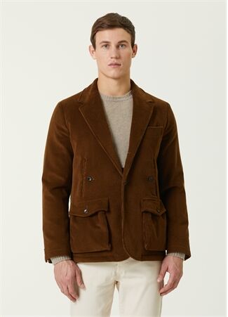 Boglioli Erkek Kahverengi Kadife Ceket 48 IT