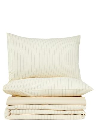 Dondi Home Gri Çizgili Nevresim Takımı