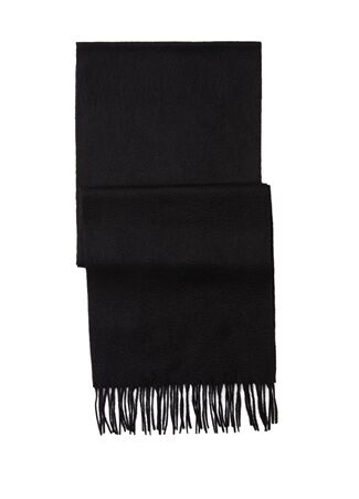 Beymen Collection Erkek Siyah Püsküllü Kaşmir Atkı EU IT