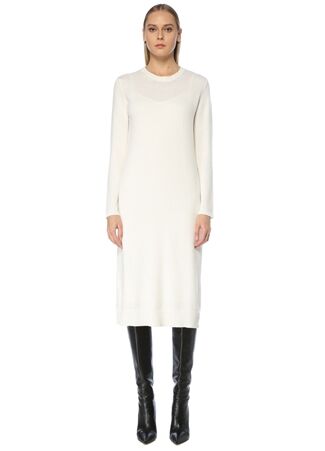 Beymen Collection Kadın Beyaz Midi Triko Elbise S