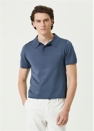 Sandro Erkek Mavi Polo Yaka Kısa Kollu Triko S Eu Sandro Erkek Mavi Polo Yaka Kısa Kollu Triko S Eu