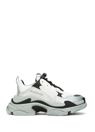 Balenciaga Kadın Track Gri Beyaz Logolu Sneaker 36 EU
