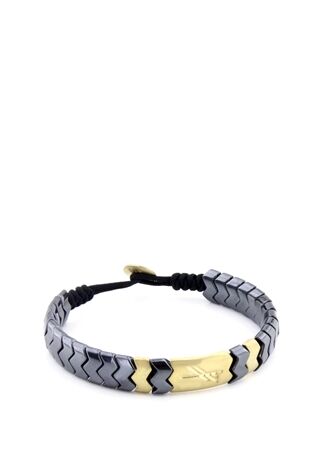 Kayra Khan Erkek Colorblocked Gümüş Rengi Bileklik EU