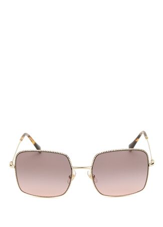 Miu Kadın Pembe Çerçeve Detaylı Güneş Gözlüğü Altın Rengi 56 EU