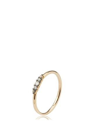 Collection-Ruel Design Kadın Taş İşlemeli Altın Rengi Yüzük EU