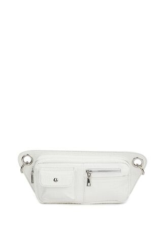 Hvisk Kadın Brillay Krokodil Dokulu Vegan Bel Çantası Beyaz EU