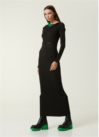 Bottega Veneta Kadın Kahverengi Düğme Detaylı Maxi İpek Elbise S EU Bottega Veneta Kadın Kahverengi Düğme Detaylı Maxi İpek Elbise S EU