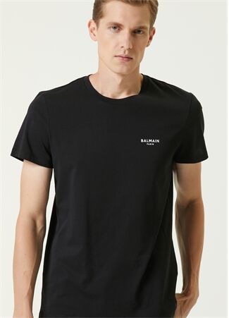 Balmain Erkek Siyah Logo Baskılı T-shirt S EU