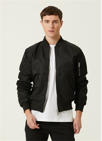 Boy London Erkek Siyah Logo Desenli Çift Taraflı Bomber Mont S EU