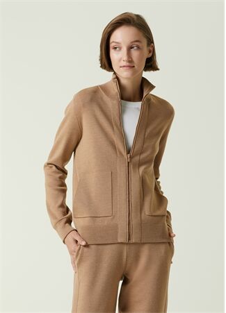 Beymen Collection Kadın Bej Dik Yaka Selanik Örgü Hırka S