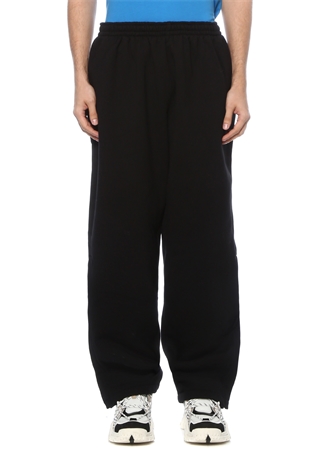 Balenciaga Erkek Siyah Beli Büzgülü Bol Paça Eşofman Altı M EU