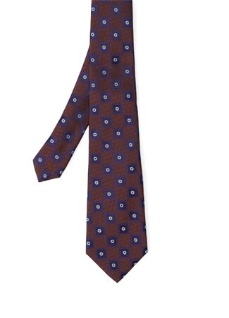 Canali Erkek Colorblocked Desenli İpek Kravat EU