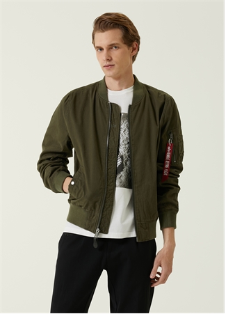 Alpha Industries Erkek Haki Dik Yaka Bomber Mont S EU Alpha Industries Erkek Haki Dik Yaka Bomber Mont S EU