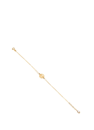 Collection-Alper Tunçoku Kadın T Harf Detaylı Altın Rengi Bileklik EU