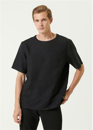 Scotch & Soda Erkek Siyah Cep Detaylı Keten T-shirt S EU Scotch & Soda Erkek Siyah Cep Detaylı Keten T-shirt S EU