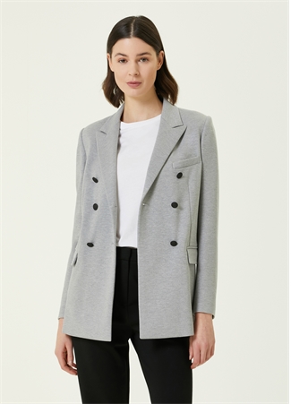 Beymen Collection Kadın Gri Kırlangıç Yaka Kruvaze Ceket 34