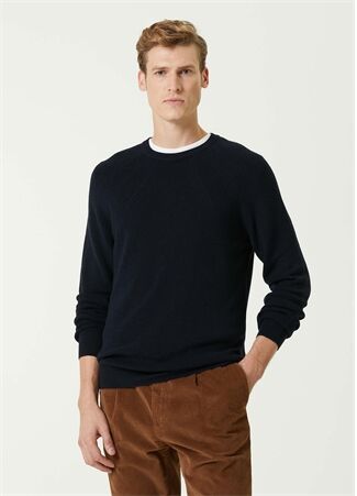 Beymen Collection Erkek Lacivert Örgü Dokulu Thermal Kazak S EU