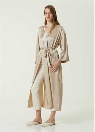 Vince Kadın Bej İpek Kimono XS EU Vince Kadın Bej İpek Kimono XS EU