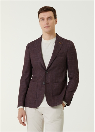 Pal Zileri Erkek Bordo Kelebek Yaka Yün Ceket Pembe 52 IT Pal Zileri Erkek Bordo Kelebek Yaka Yün Ceket Pembe 52 IT