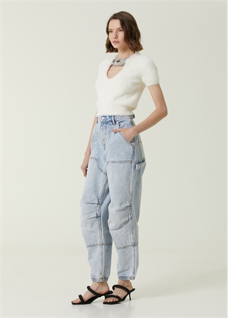 T by Alexander Wang Kadın Relaxed Fit Mavi Jean Pantolon 25 US T by Alexander Wang Kadın Relaxed Fit Mavi Jean Pantolon 25 US