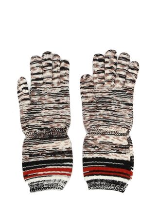 Missoni Kadın Kırmızı Siyah Örgü Dokulu Yün Eldiven M EU