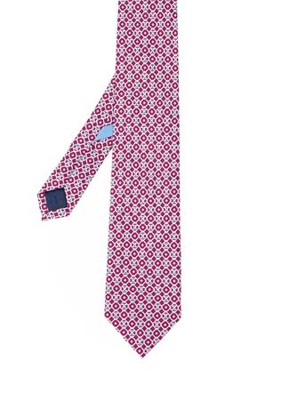 Salvatore Ferragamo Erkek Mor Logo Desenli İpek Kravat EU