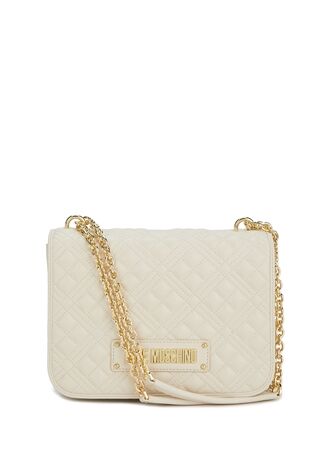 Love Moschino Kadın Beyaz Logolu Omuz Çantası EU