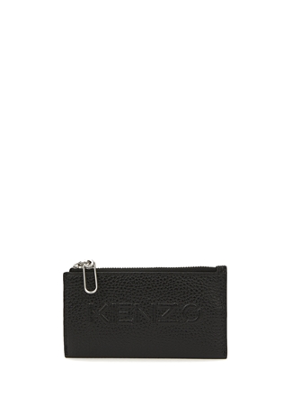 Kenzo Erkek Siyah Logo Detaylı Deri Kartlık EU