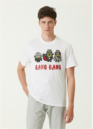 8-Bit by Mhrs Erkek Beyaz Bisiklet Yaka Baskılı T-shirt S EU 8-Bit by Mhrs Erkek Beyaz Bisiklet Yaka Baskılı T-shirt S EU