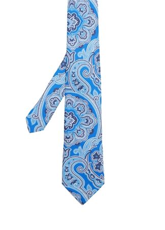 Etro Erkek Mavi Etnik Desenli İpek Kravat EU