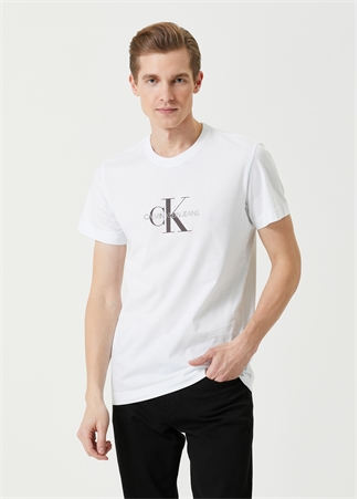 CK Jeans Erkek Regular Fit Beyaz Logolu Organik Pamuk T-shirt S EU CK Jeans Erkek Regular Fit Beyaz Logolu Organik Pamuk T-shirt S EU