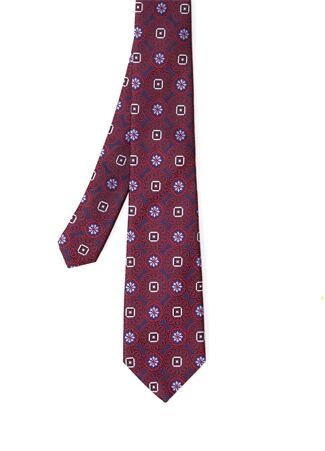 Canali Erkek Colorblocked Desenli İpek Kravat EU